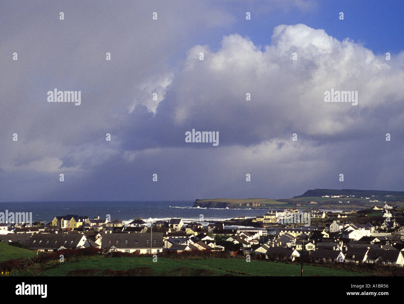 The seaside town of Portrush on the north Atlantic coast of Northern ...