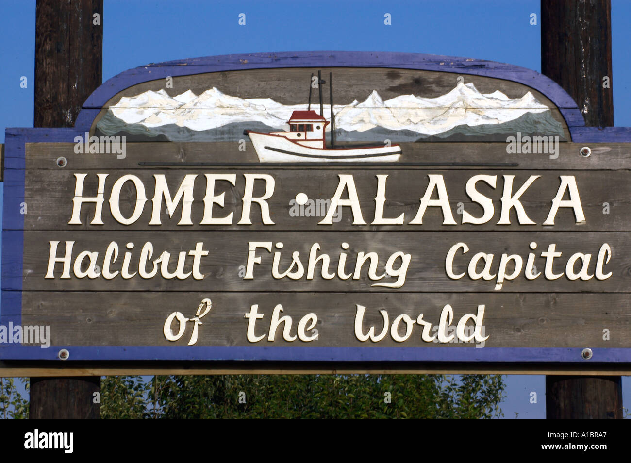Homer alaska wooden sign hi-res stock photography and images - Alamy