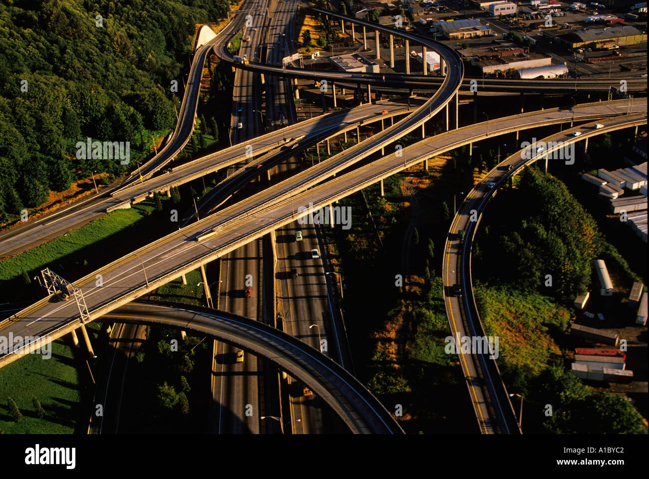 Interchange of freeways in Washington State Stock Photo - Alamy