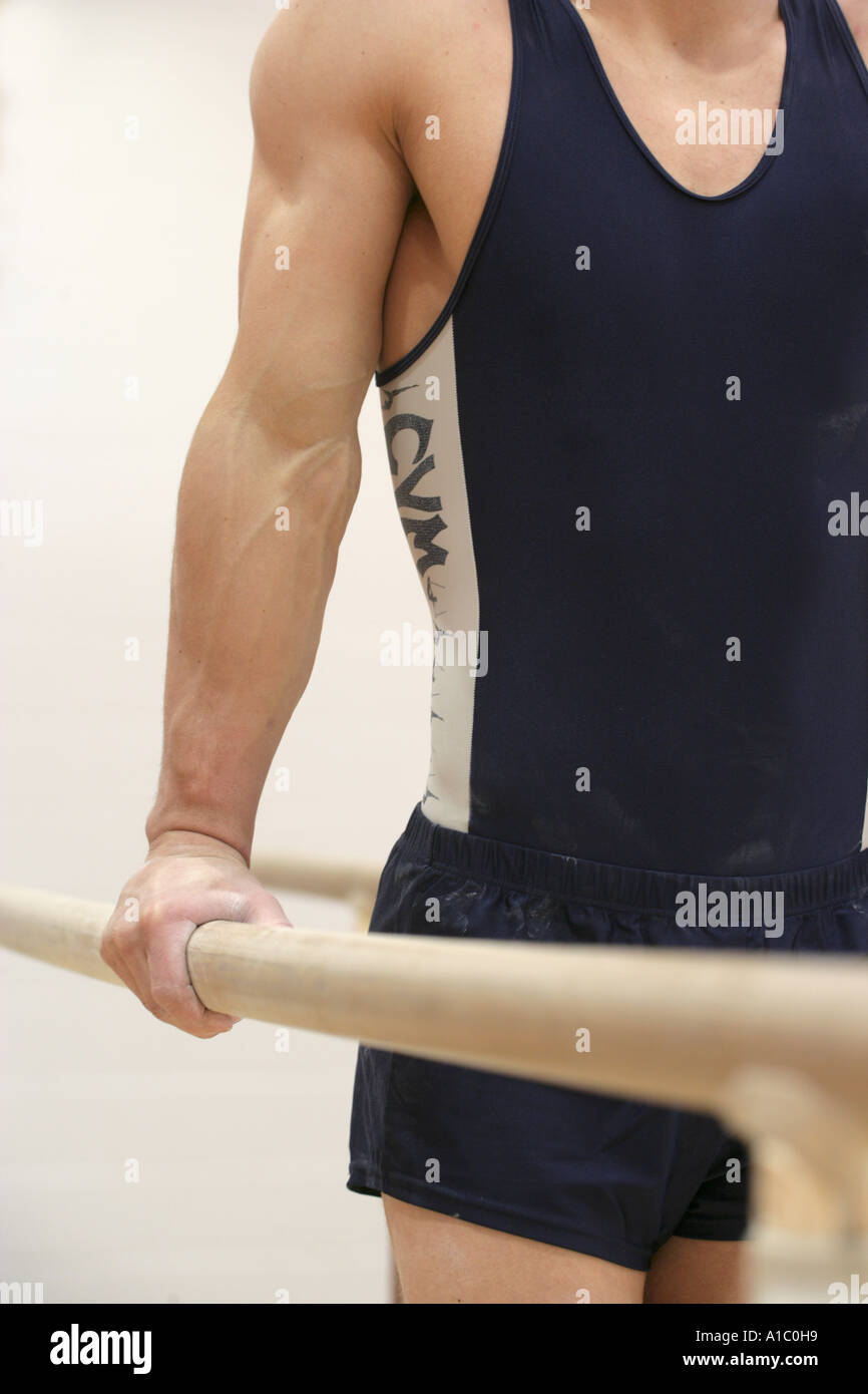 male gymnast on parallel bars Stock Photo - Alamy