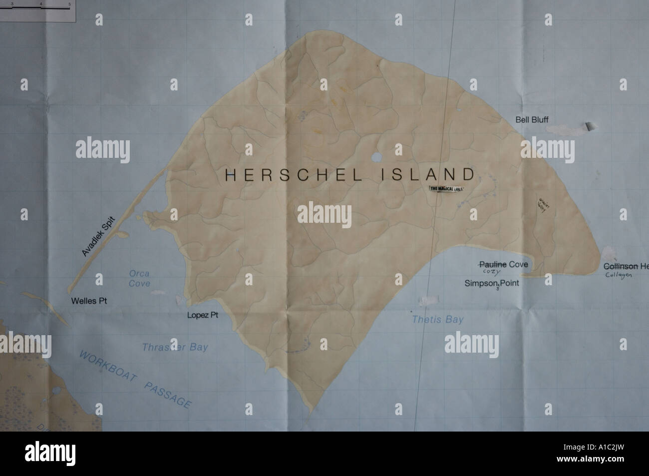 map of Herschel Island in the museum off the Mackenzie River delta ...