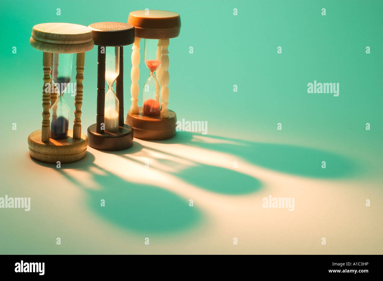 Row of Sand Timers Stock Photo - Alamy