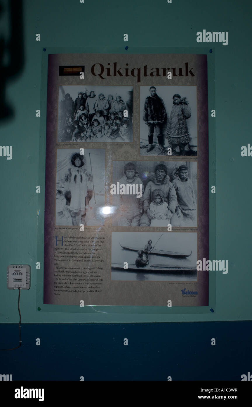 anthropological Inupiat information hanging on the walls in the ...