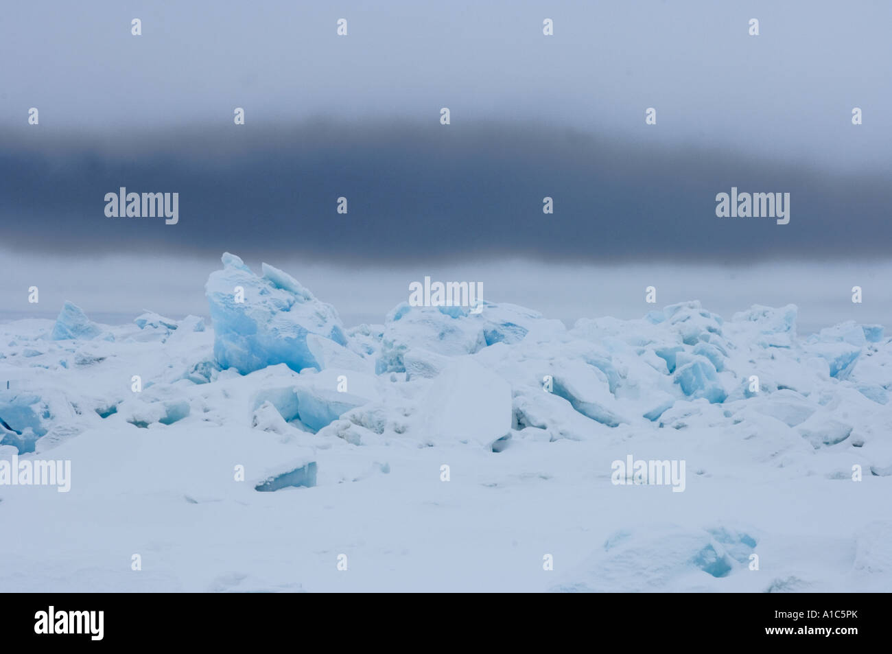 jumbled ice in the frozen Chukchi Sea off Point Barrow Arctic Alaska ...