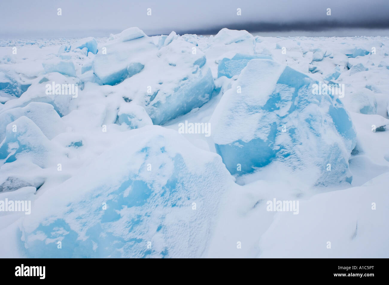 jumbled ice in the frozen Chukchi Sea off Point Barrow Arctic Alaska ...