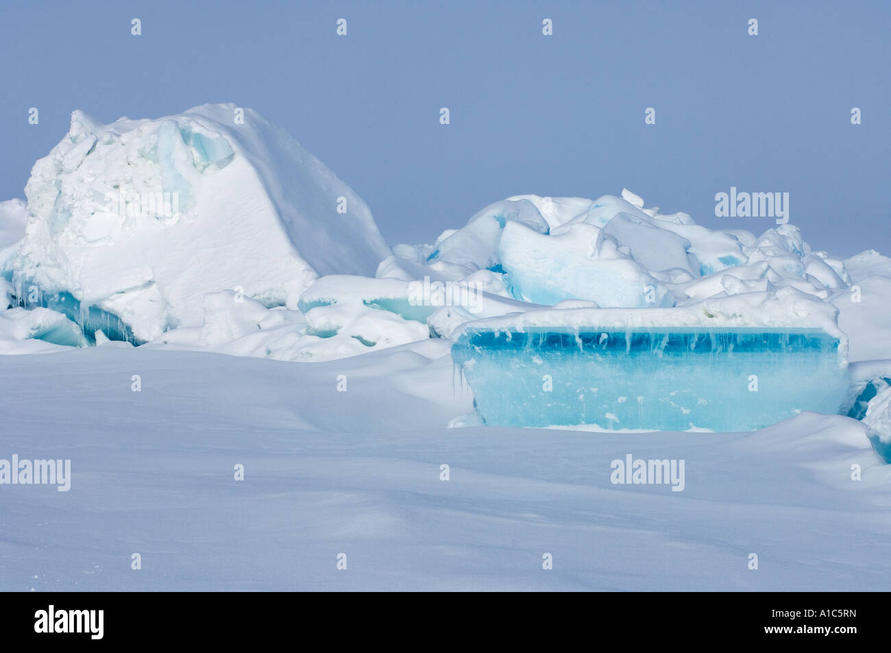jumbled up ice in the frozen Chukchi Sea off Point Barrow Arctic Alaska ...