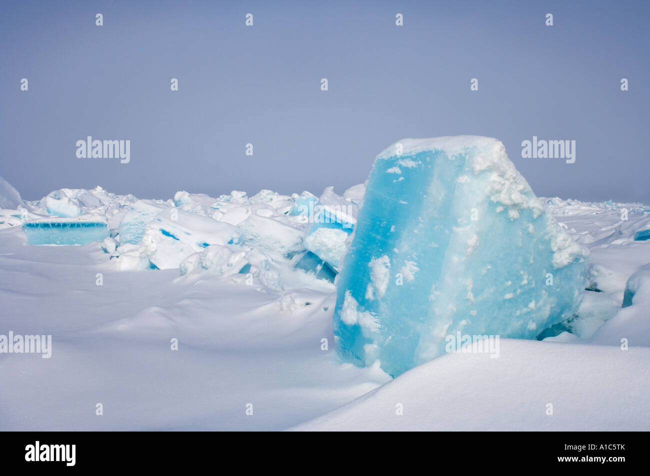 jumbled up ice in the frozen Chukchi Sea off Point Barrow Arctic Alaska ...