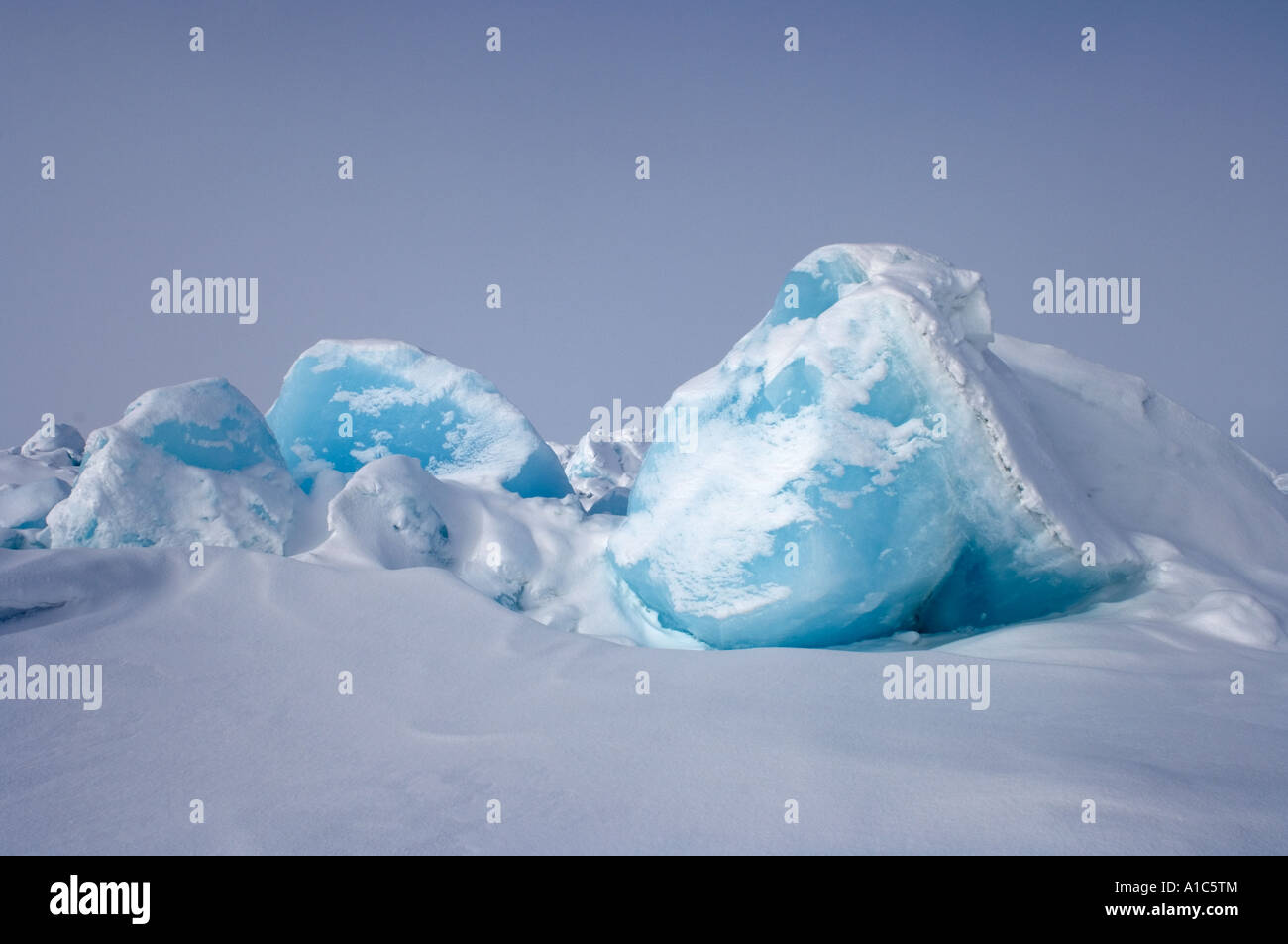 jumbled up ice in the frozen Chukchi Sea off Point Barrow Arctic Alaska ...