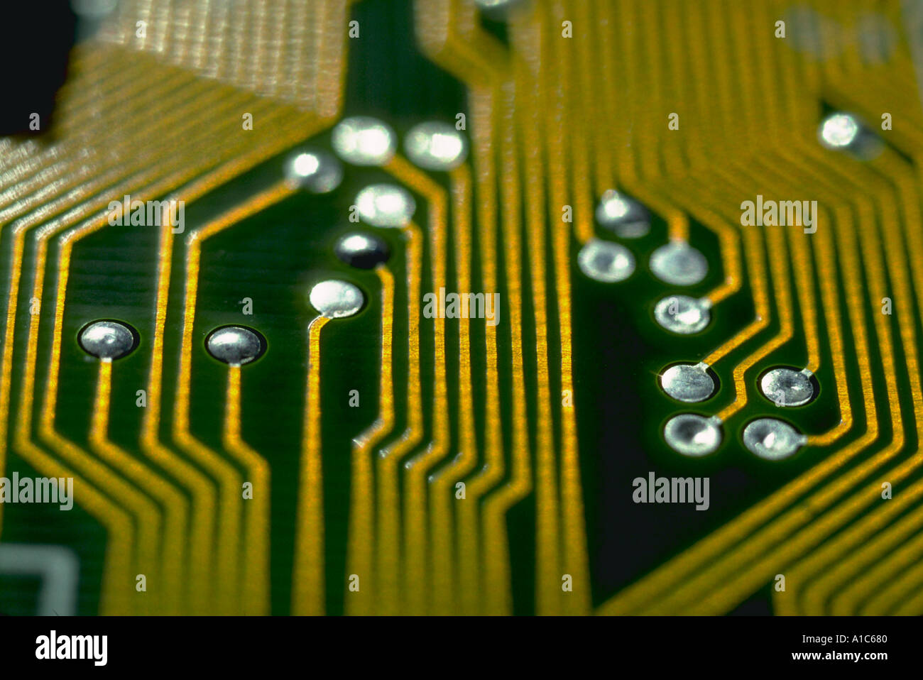 Computer circuit board Close up detail shot with strong graphic design ...