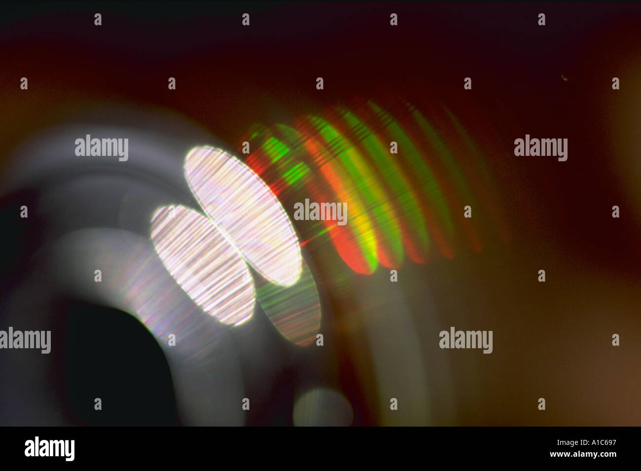 CD ROM disc Compact disc Close up showing brilliant colors and strong ...