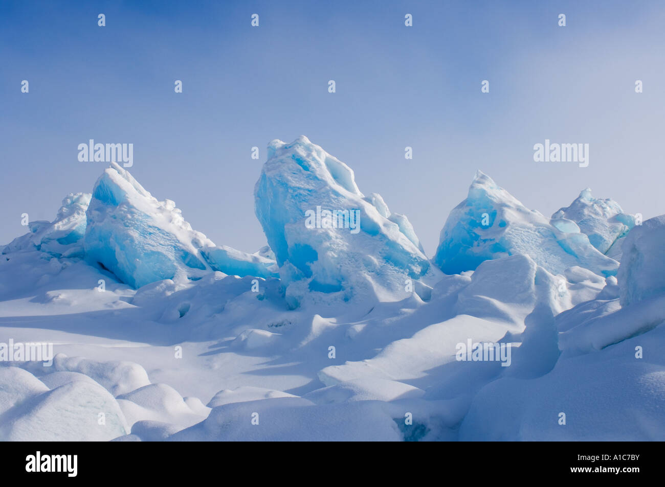 jumbled up ice in the frozen Chukchi Sea off Point Barrow Arctic Alaska ...