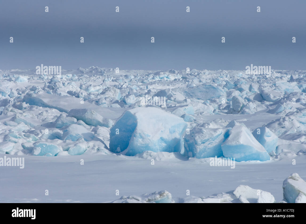 jumbled up ice in the frozen Chukchi Sea off Point Barrow Arctic Alaska ...