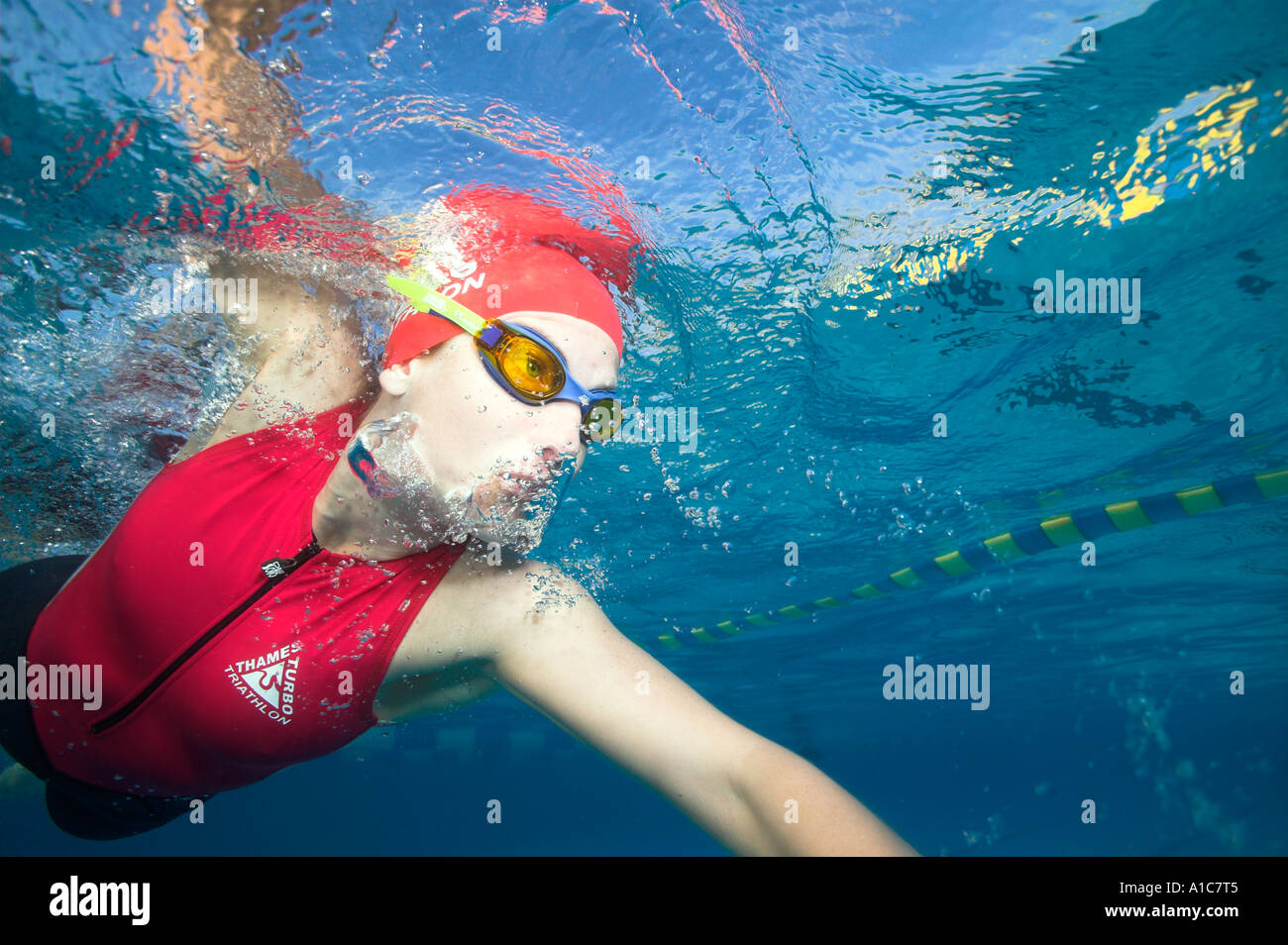 Female Triathlon Swimmer Stock Photo - Alamy