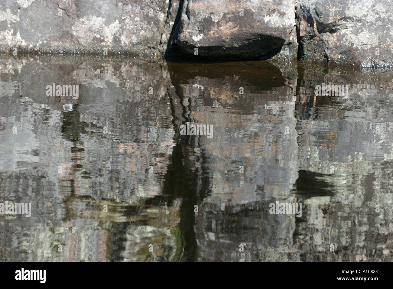 Rocks and reflection Stock Photo - Alamy