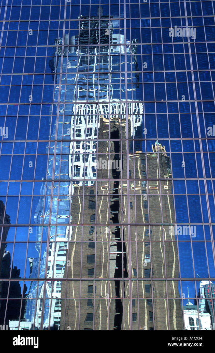 Window reflection of tall buildings, New York City USA Stock Photo - Alamy