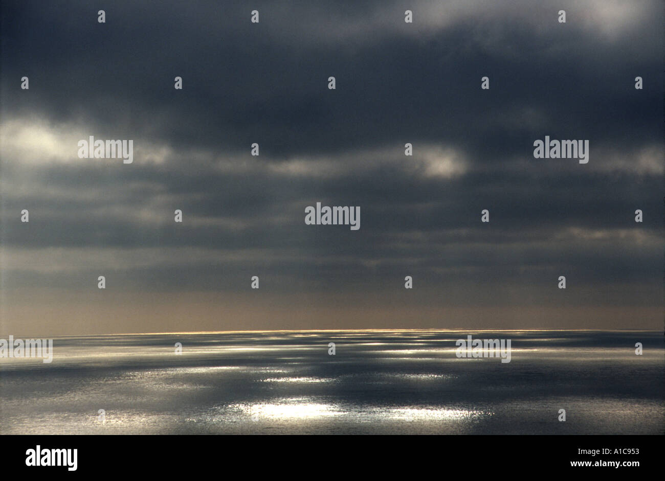 Pacific Ocean with sun rays through dark clouds, Radar Hill Vancouver ...