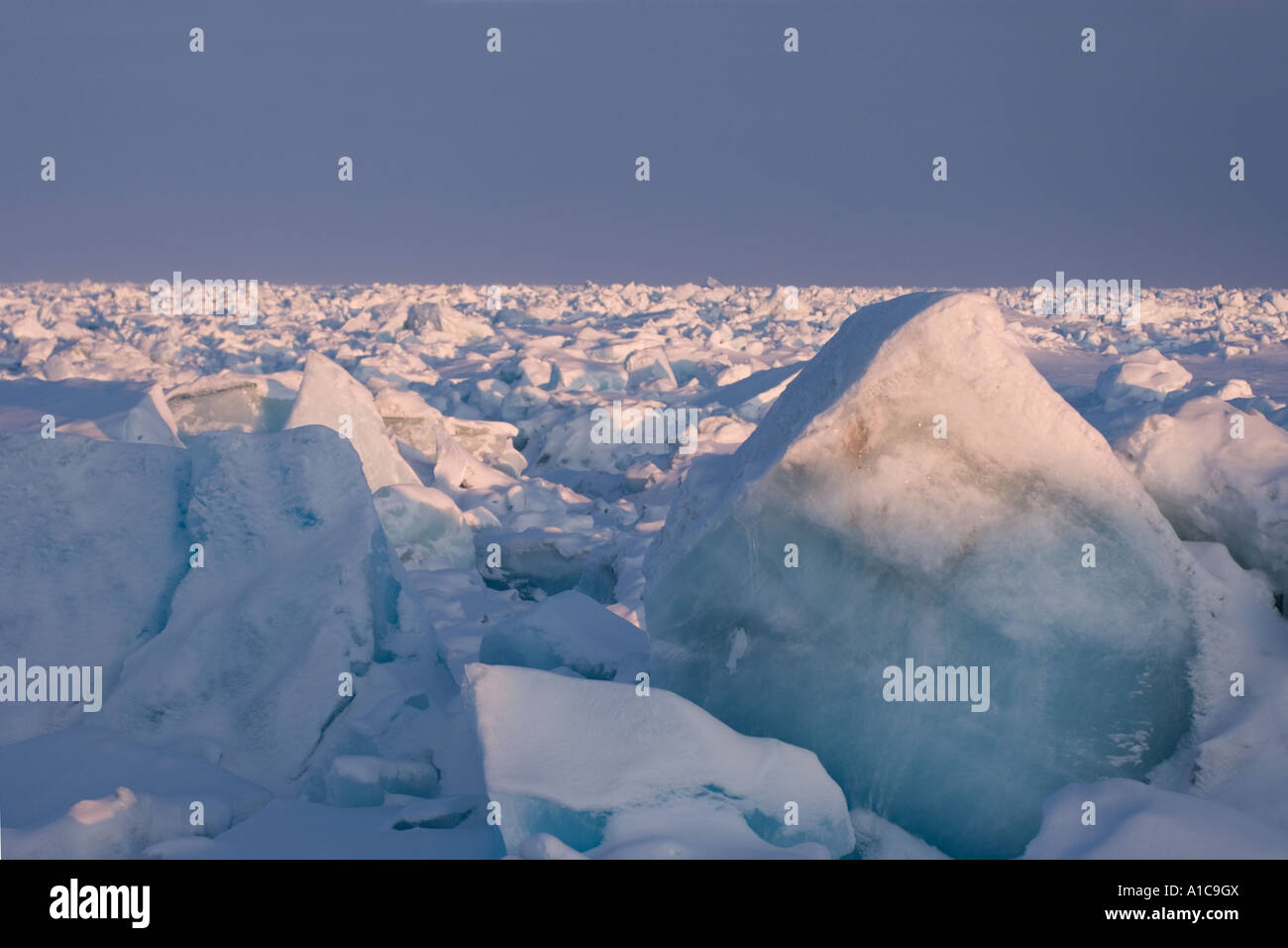 jumbled up ice in the frozen Chukchi Sea off Point Barrow Arctic Alaska ...