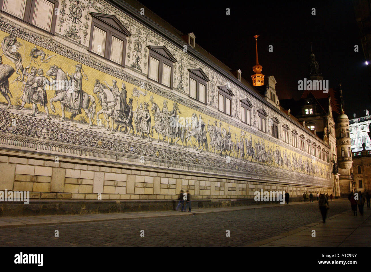 frieze made of porcelain at the Augusten street in Dresden, Germany ...