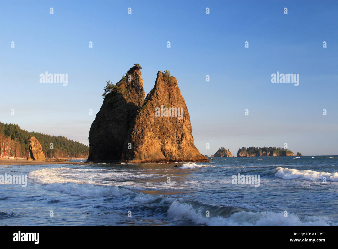 monolith at Rialto Beach, USA, Washington, Olympic National Park Stock ...