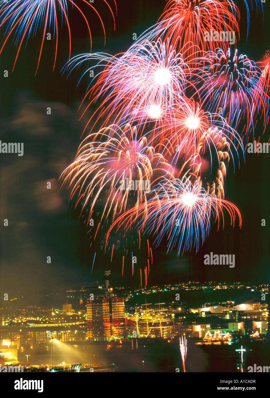 Traditional new year firework in Gothenburg Stock Photo - Alamy