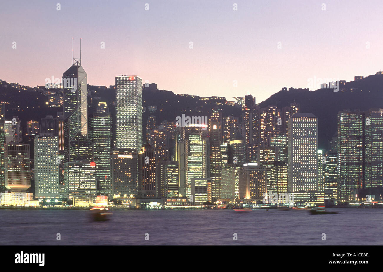 Towers of Central district at night in Hong Kong, China Stock Photo - Alamy