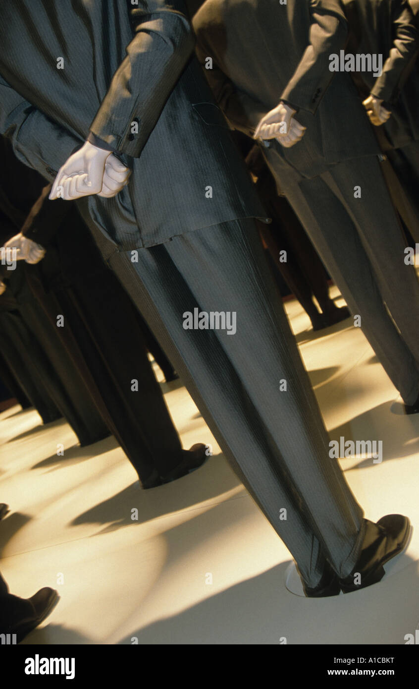 wait stand in line queue patience anonymous men Stock Photo - Alamy