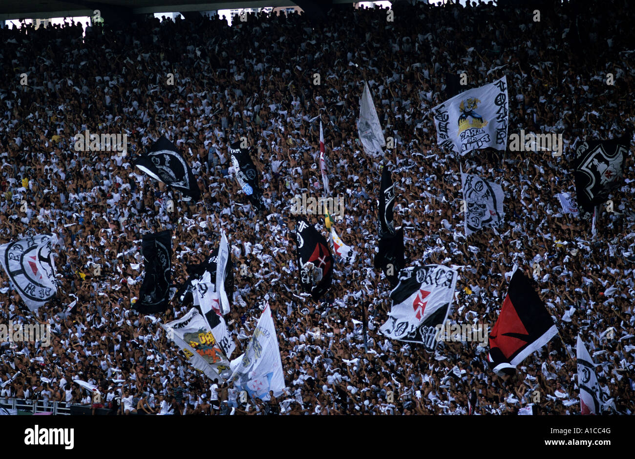 Brazil fans stadium flags hi-res stock photography and images - Alamy