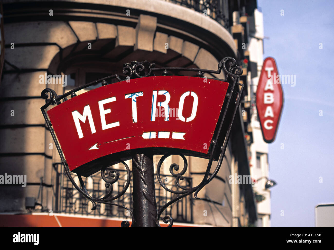 Metro sign, Paris, France Stock Photo - Alamy