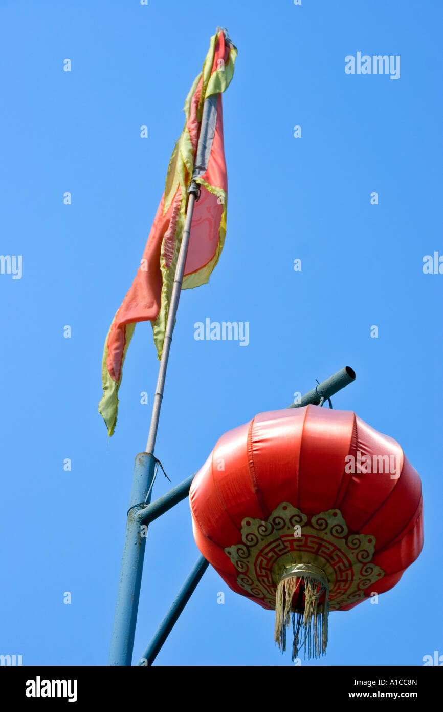 Ceremonial Flag and Lantern on the City Wall Xian Stock Photo - Alamy