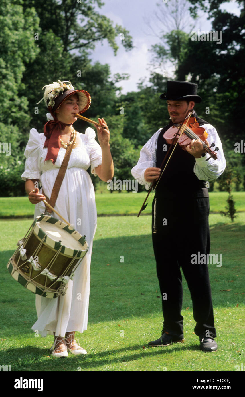Re enactment Musicians 1815 Regency period Stock Photo - Alamy