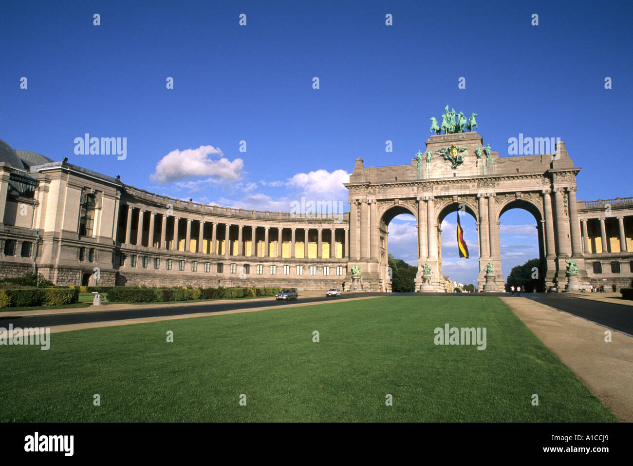 Belgium Brussels Arch of Cinquatenaire colorful monument in Belgium ...