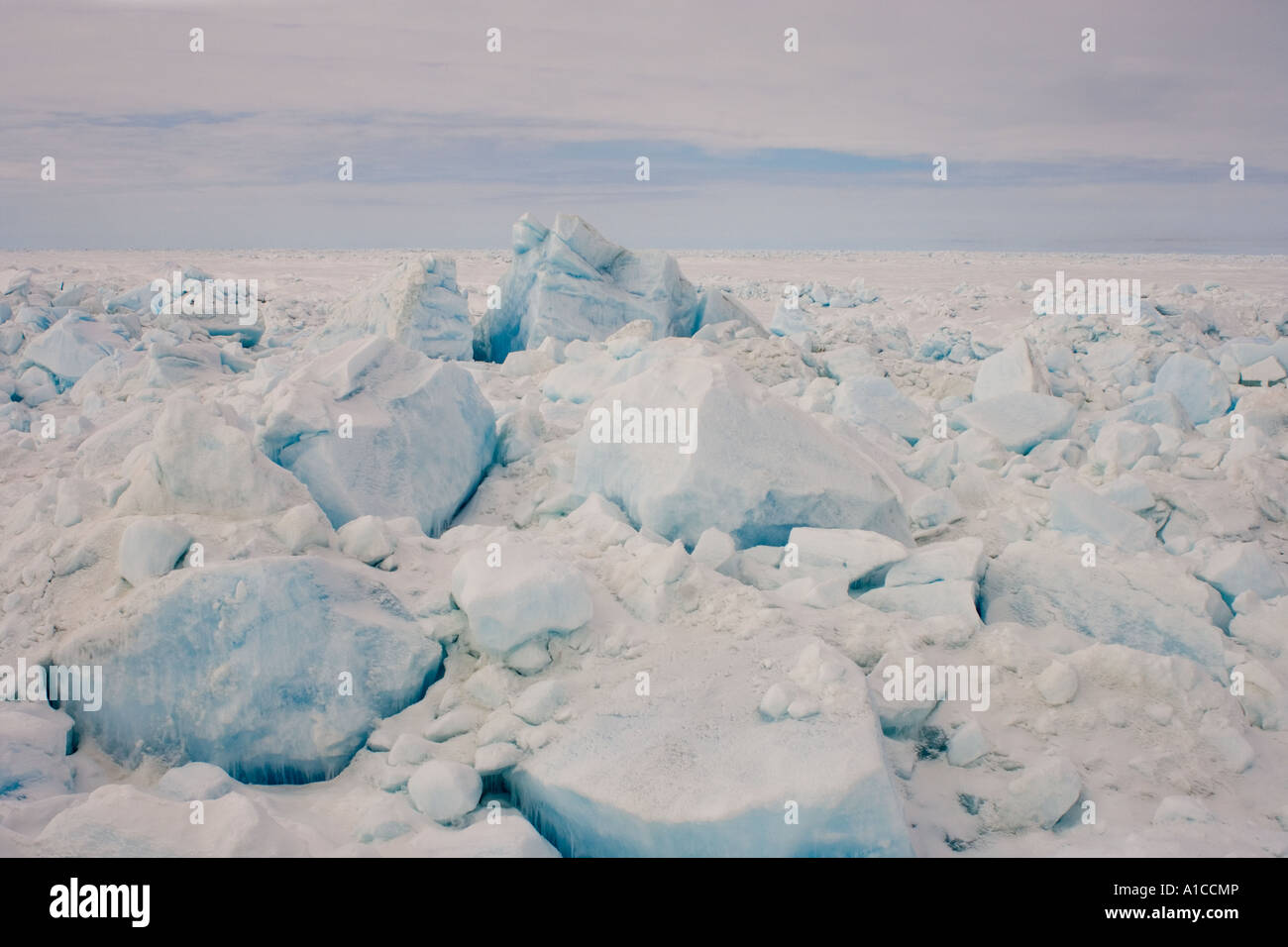 jumbled up ice in the frozen Chukchi Sea off Point Barrow Arctic Alaska ...