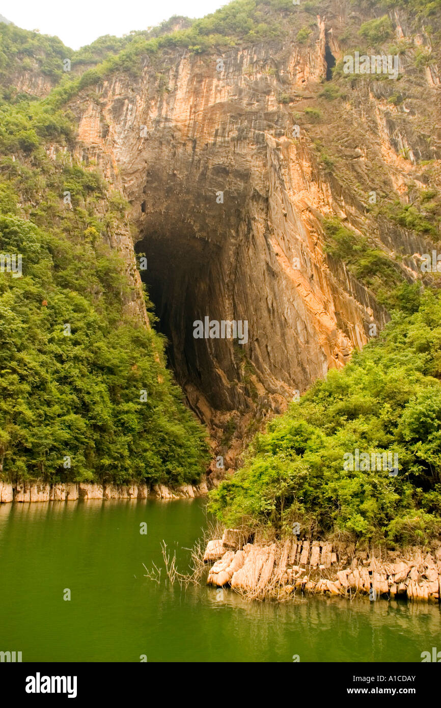A cliffside Cave on the Shennong Stream a tributary off the Yangzi ...
