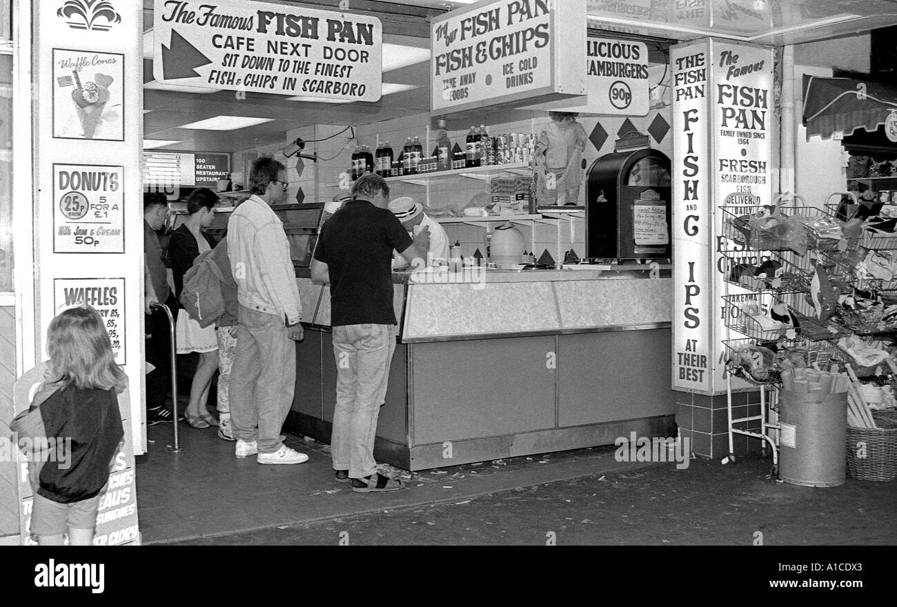 Yorkshire fish and chips shop Black and White Stock Photos & Images - Alamy