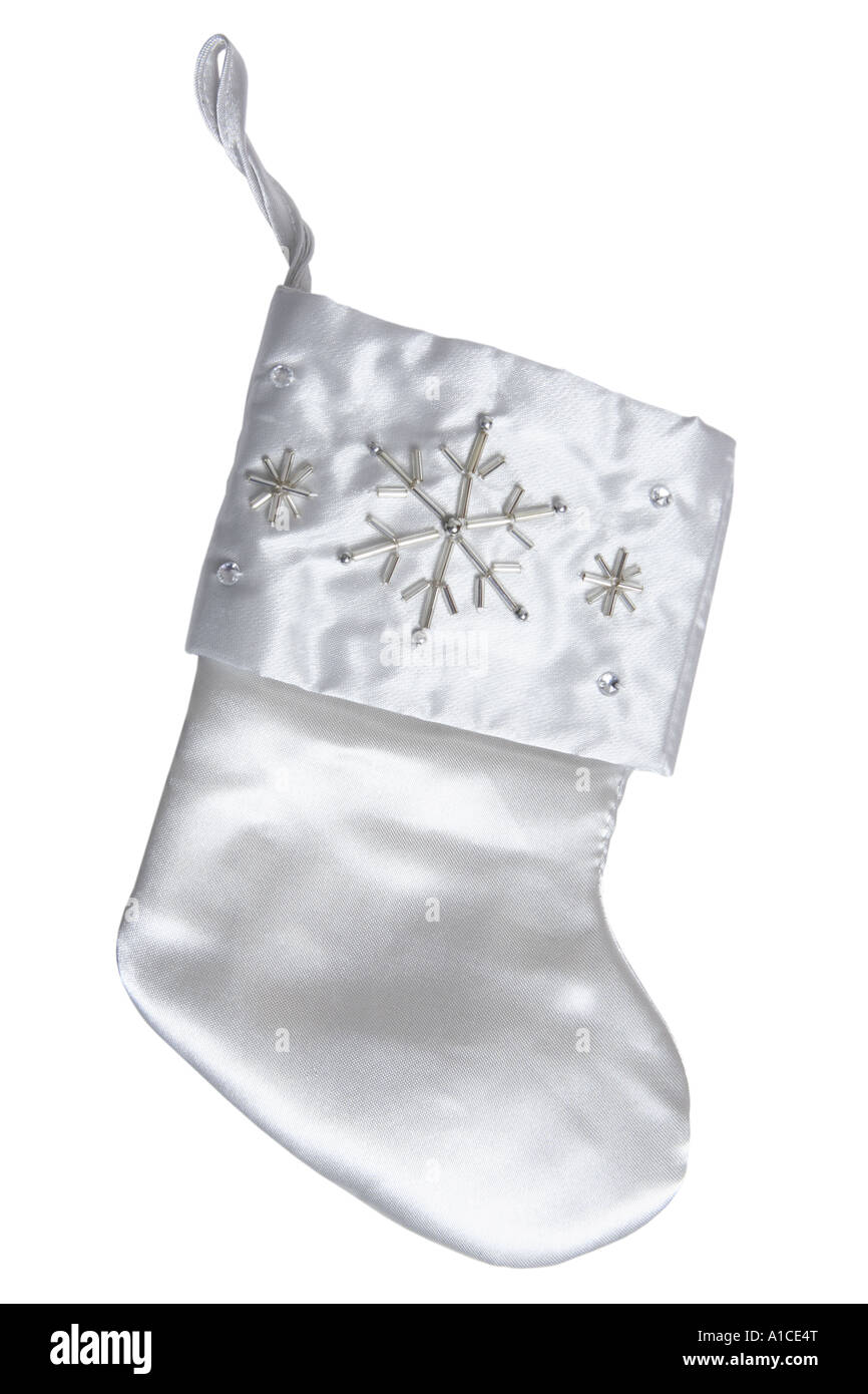 Silver Snowflake Stocking Stock Photo - Alamy
