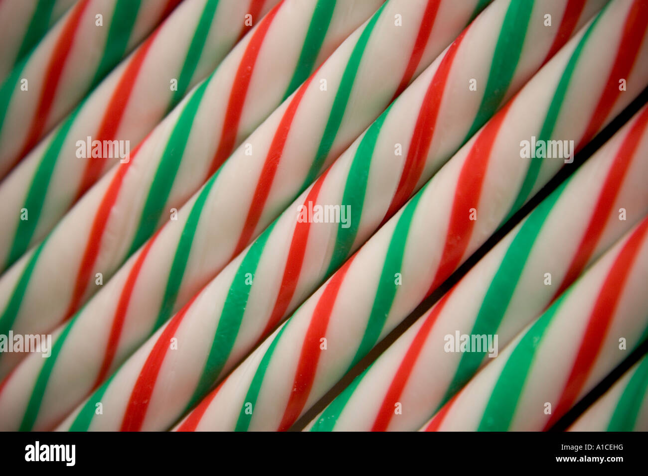 Row of candy canes for Christmas Stock Photo - Alamy