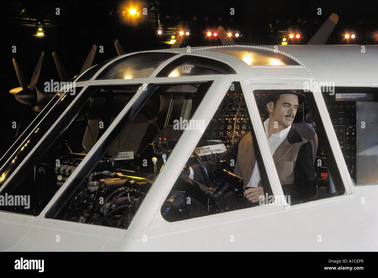 Outside the cockpit of the Spruce Goose as seen inside the exhibition ...