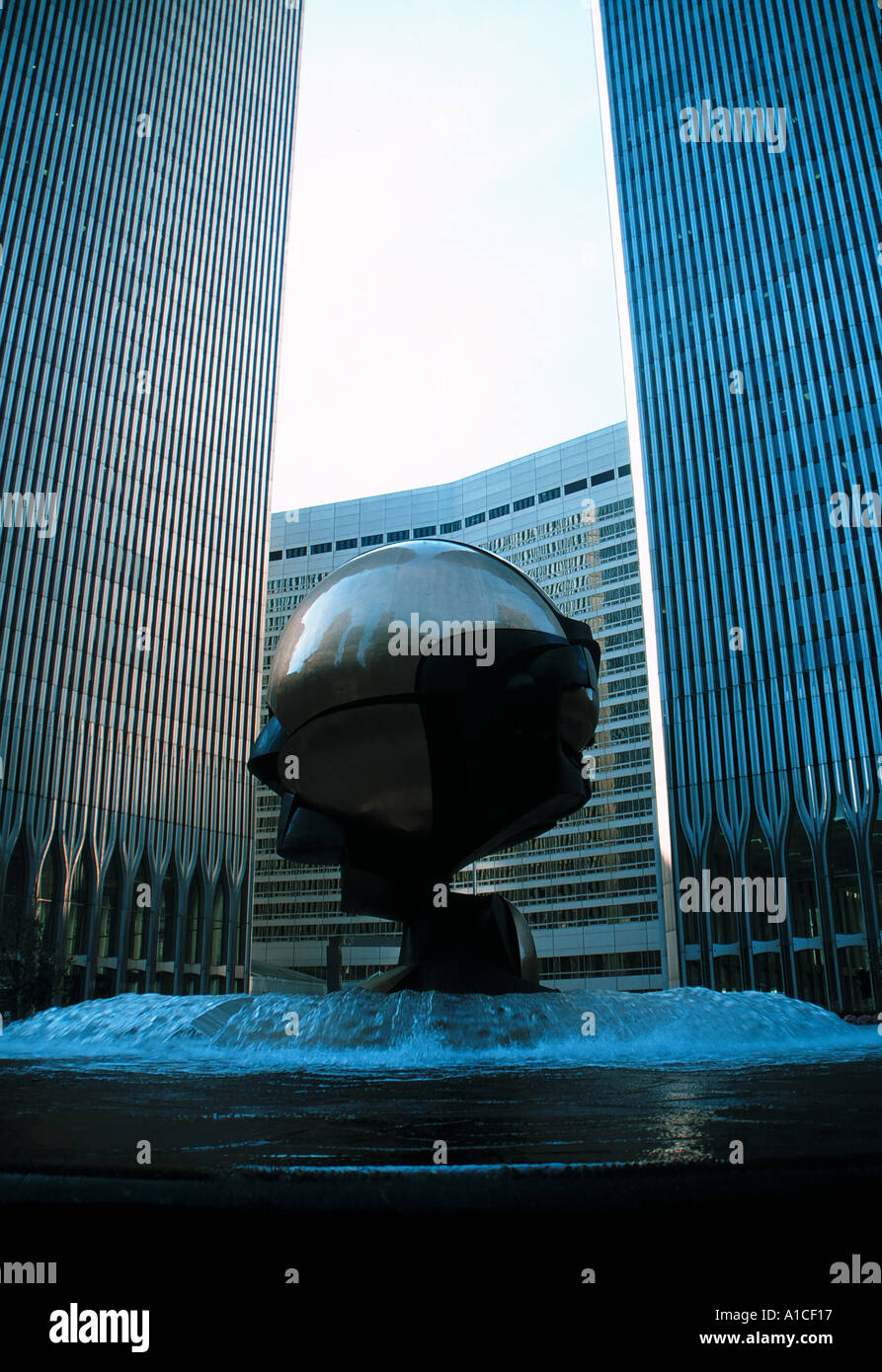 Sculpture between WTC1 and WTC2 World Trade Center New York Stock Photo ...