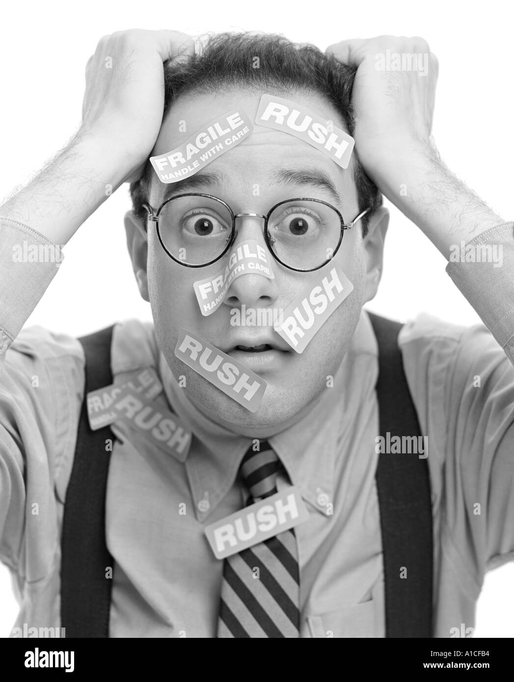 Stress studio shot stressed Black and White Stock Photos & Images - Alamy