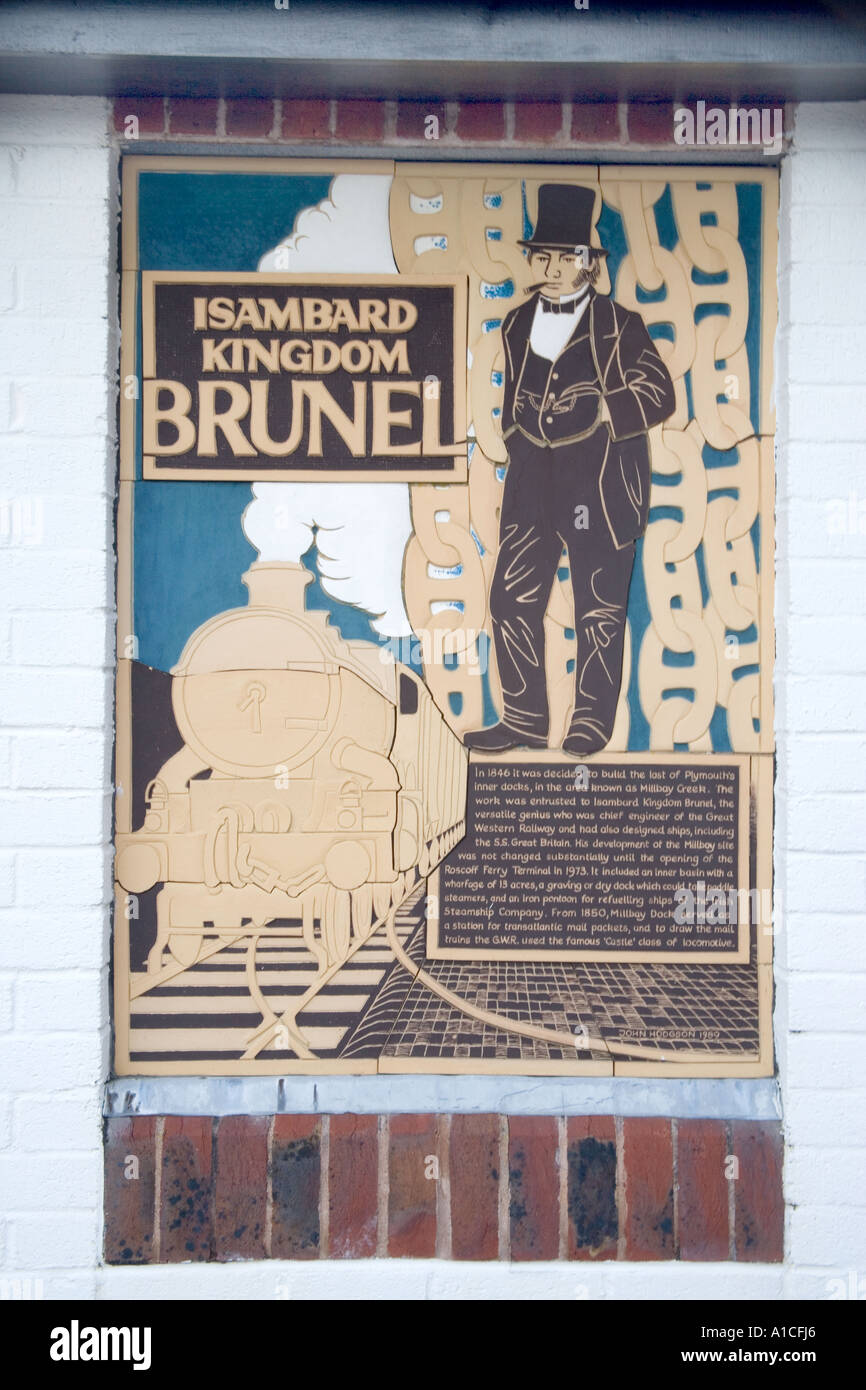 brunel plaque plymouth Stock Photo - Alamy