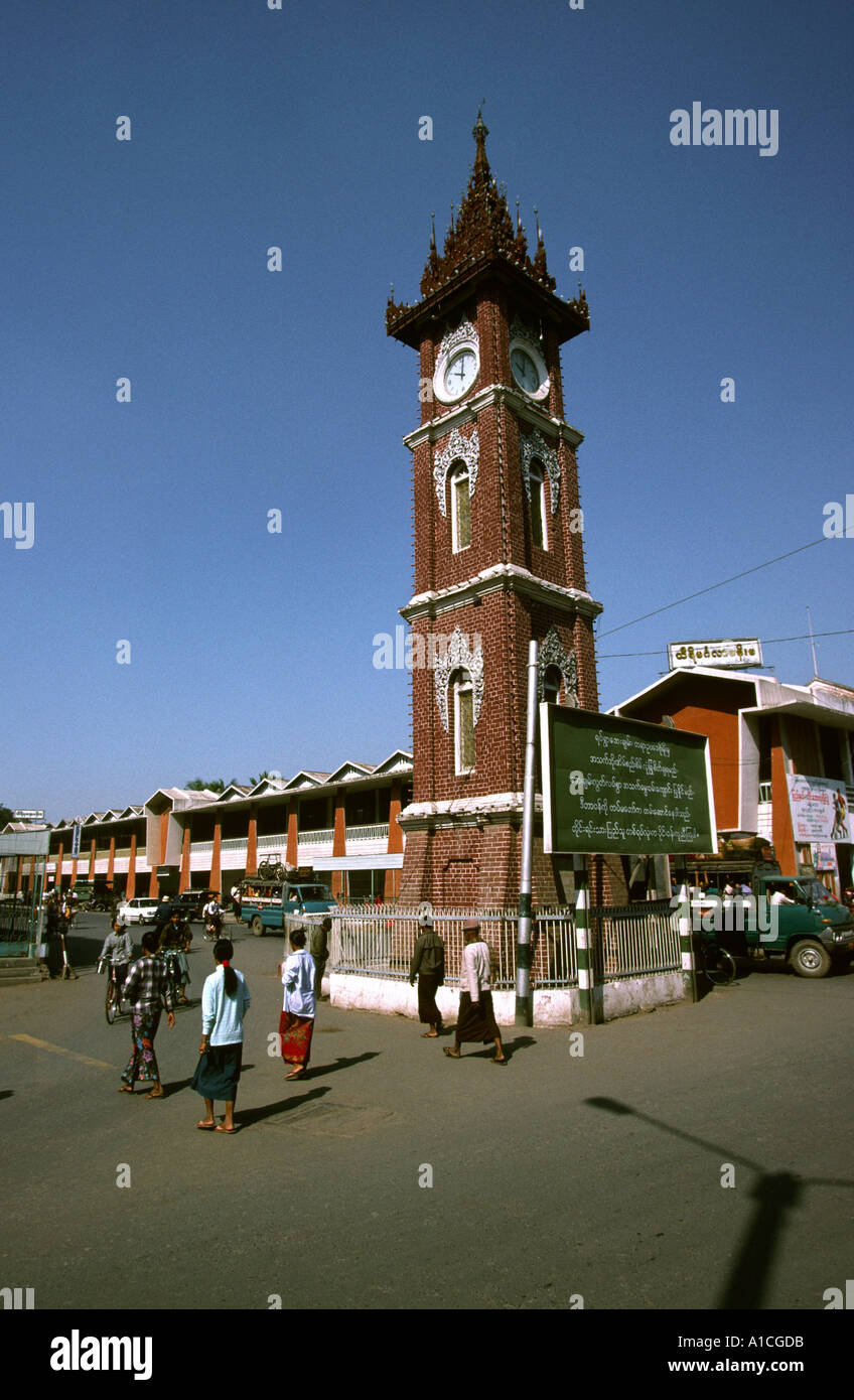 Myanmar Burma Mandalay Zegyo Market Clock Tower Stock Photo - Alamy