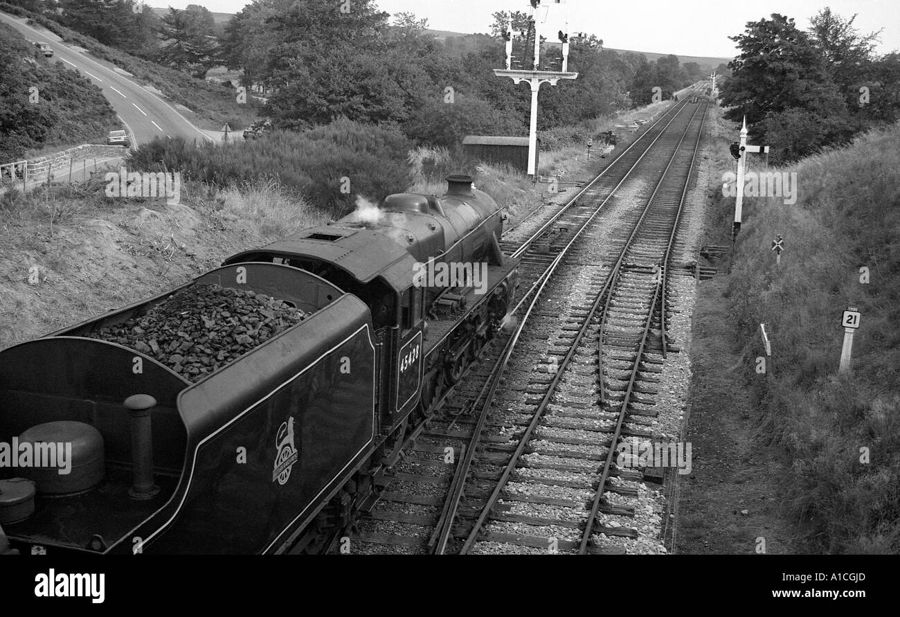 Steam loco with train pulling out of Goathland station on the North ...
