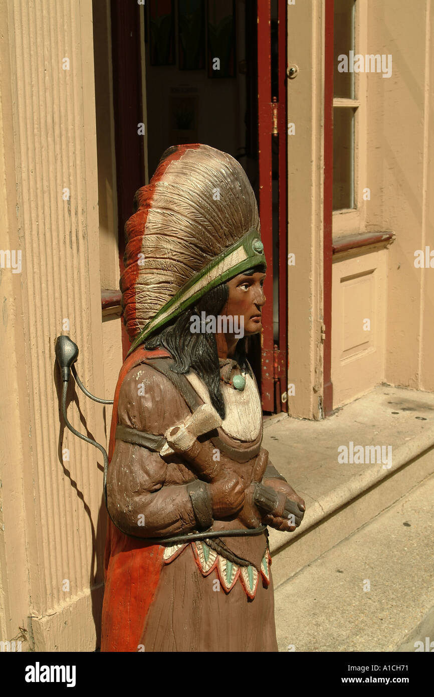 Carved statue of a native American Red Indian Alexandria Virginia VA ...