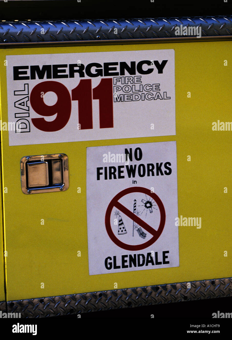 Identification panel on the side of a fire truck at brush fire in ...