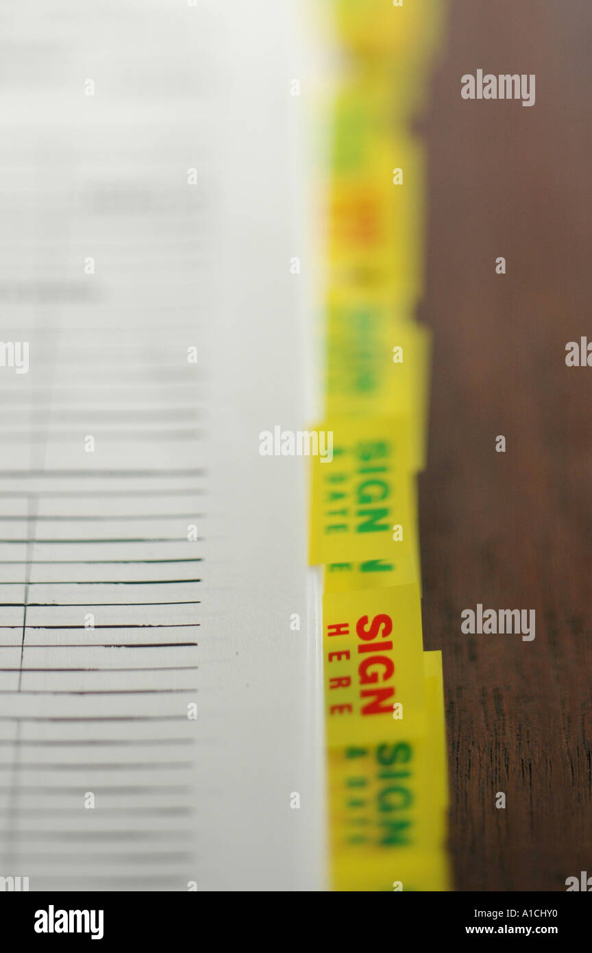 Real Estate documents to be signed Stock Photo - Alamy