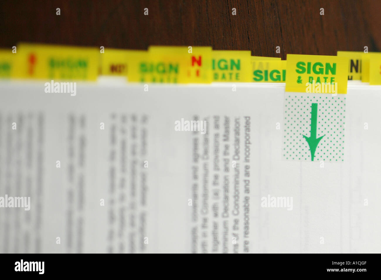 Real Estate documents to be signed Stock Photo - Alamy