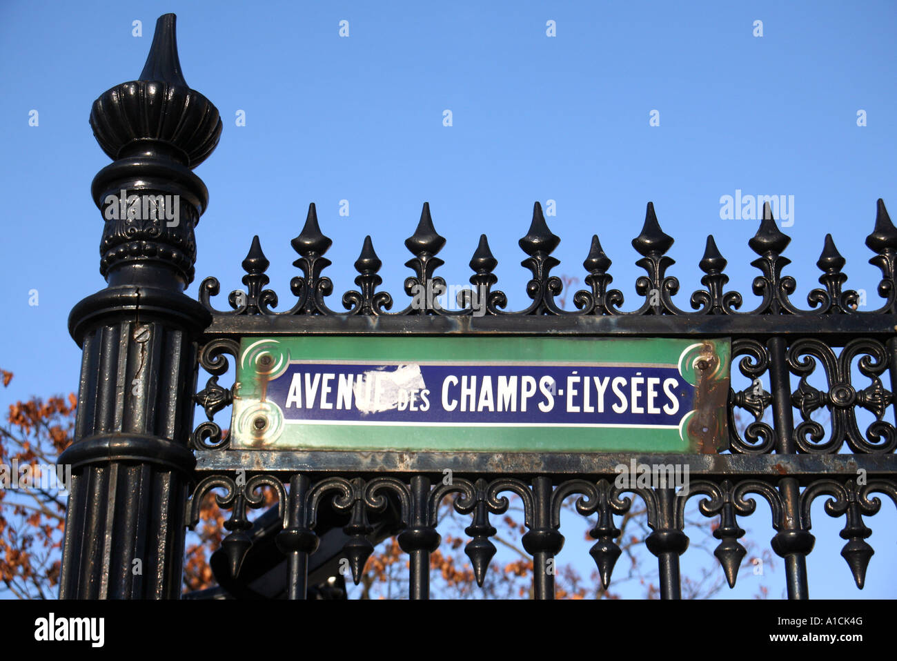 Champs-Elysees street sign in Paris Stock Photo - Alamy