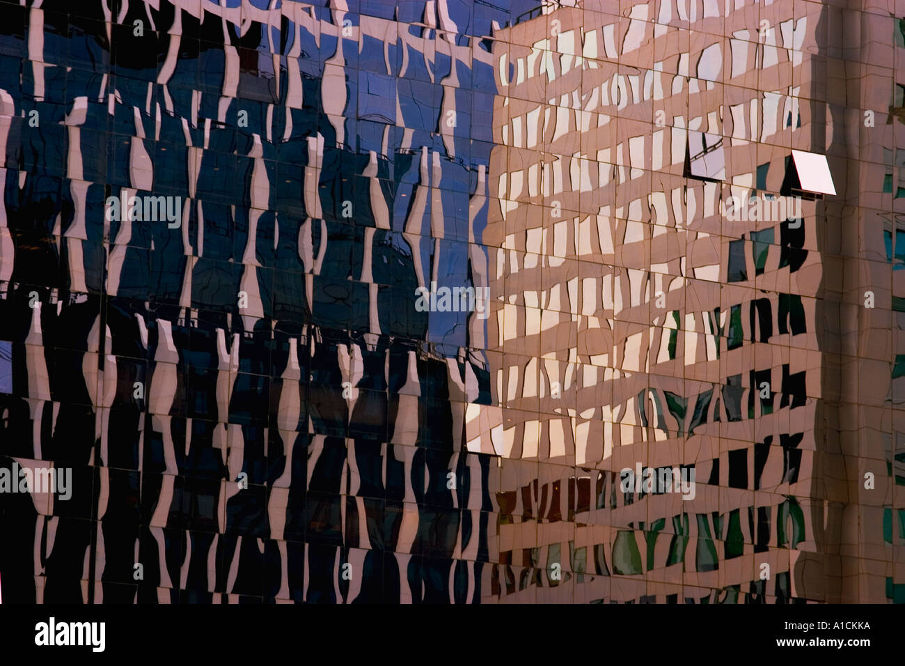 Window reflections in Santiago Chile Stock Photo - Alamy
