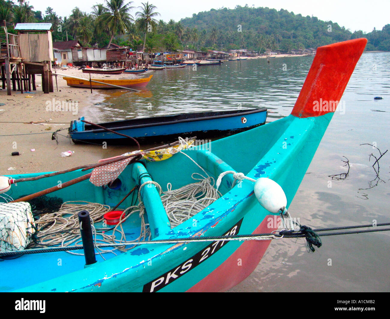 Boats at fishing village Pulau Pangkor island Stock Photo - Alamy