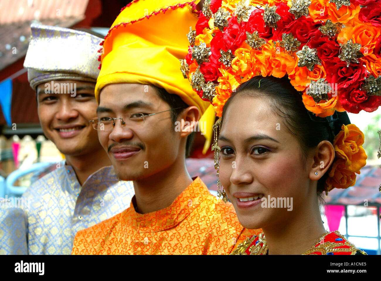 Traditional wedding costumes Malacca Malaysia Stock Photo - Alamy